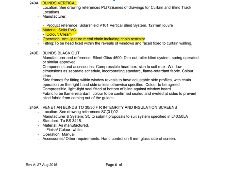 Understanding An NBS Specification Document Buroshade